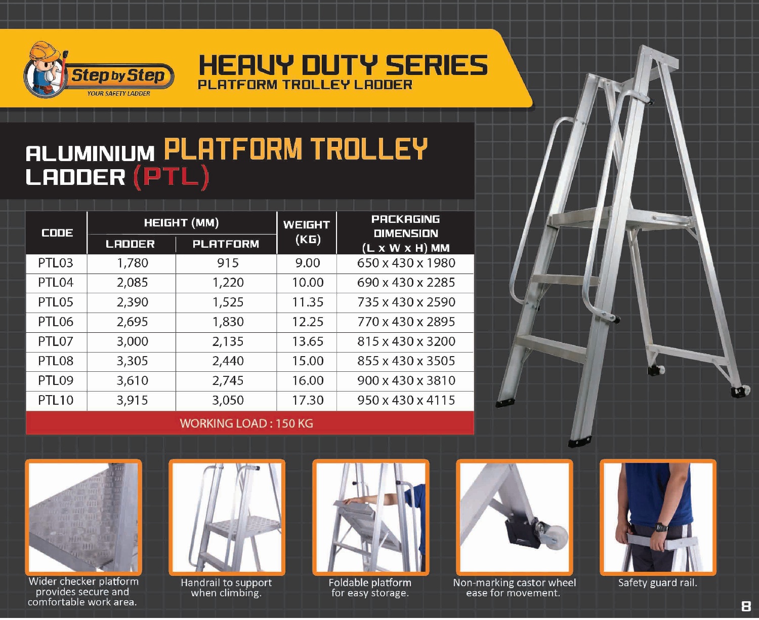 Platform Trolley Ladder Malaysia | Platform Trolley Ladder Supplier